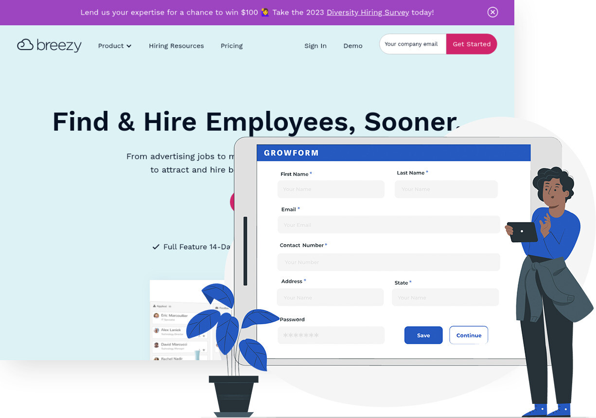 Breezy HR form builder by Growform